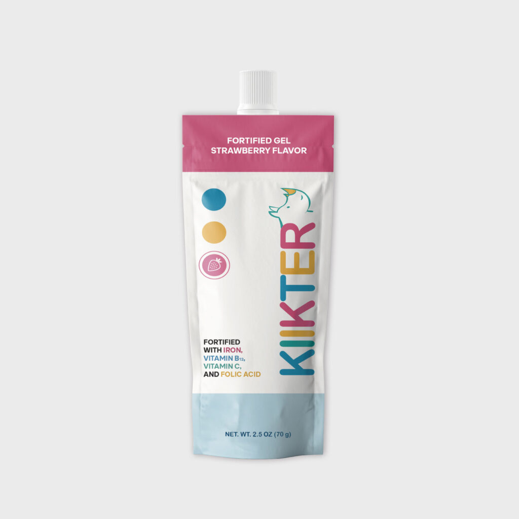 KIIKTER® Strawberry-flavored fortified gel in a 12-unit box – Kiikter