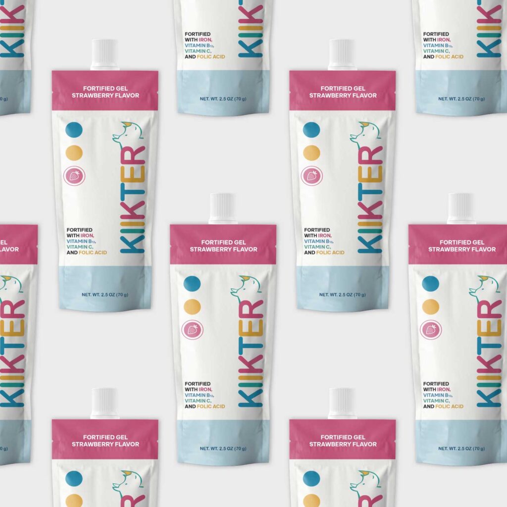 KIIKTER® Strawberry-flavored fortified gel in a 12-unit box – Kiikter
